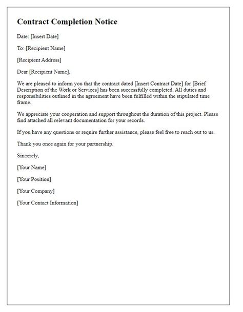 Letter Template For Contract Satisfaction Acknowledgment Free Samples In Pdf Letterin
