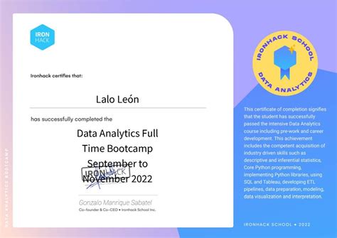 Ironhack Data Analytics Full Time Bootcamp We Made It