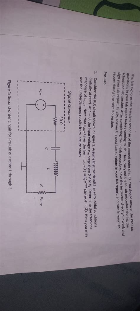This Lab Explores The Transient Response Of The Chegg Com