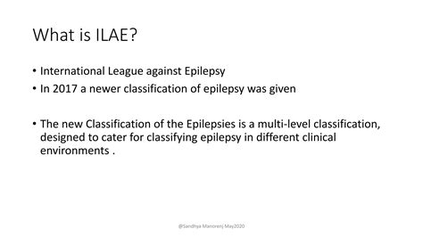 Ilae 2017 Revised Classification Of Epilepsy Pptx