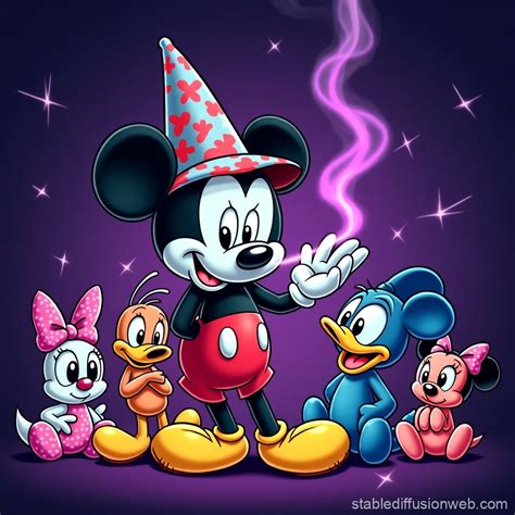 Disney Characters Smoke Weed With Neon Colors Stable Diffusion Online