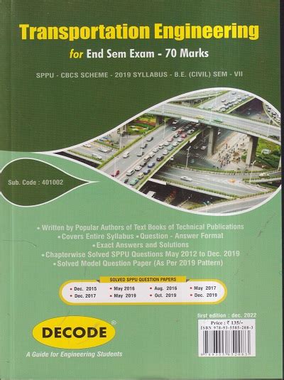 Decode Transportation Engineering Civil Engineering Sem 7 Sppu Technical Publications