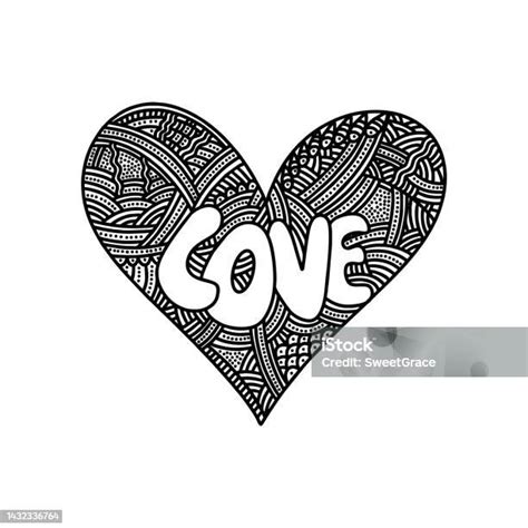 낙서 스타일 일러스트레이션 비문은 마음 속의 사랑입니다 겨울에 대한 스톡 벡터 아트 및 기타 이미지 겨울 곱슬 머리 구름 Istock