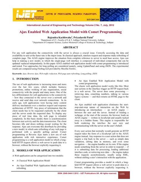 Ajax Enabled Web Application Model With Comet Programming