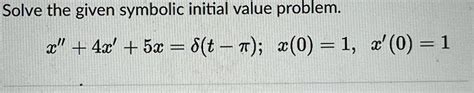 Solve The Given Symbolic Initial Value