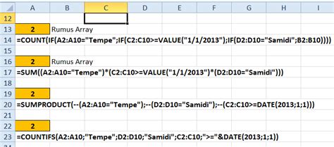 Tips Tips Rumus Excel Menghitung Dengan Multi Kriteria