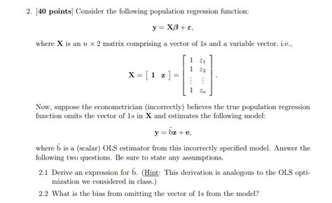 Solved Points Consider The Following Population Chegg