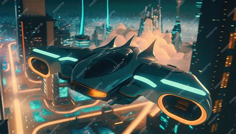 전기 추진력과 육상을 비행하고 운전할 수 있는 하늘을 나는 자동차 프리미엄 사진