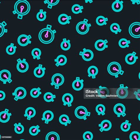 라인 스톱워치 아이콘은 검은 색 배경에 원활한 패턴을 격리 시간 타이머 기호입니다 크로노미터 기호 벡터 2 위 상 종류에 대한 스톡 벡터 아트 및 기타 이미지 Istock