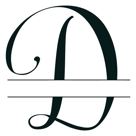 Letter D Split Monogram Digital File Etsy Lettering Lettering