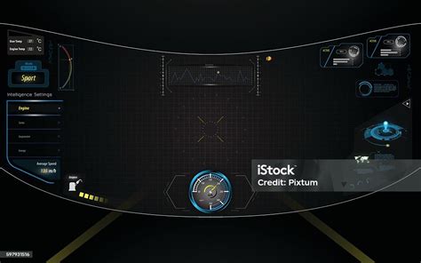 가상 현실 Hud Ui 인터페이스 디자인 하이테크 개념 배경 가상현실에 대한 스톡 벡터 아트 및 기타 이미지 가상현실 가상현실 시뮬레이터 가상현실 시점 Istock