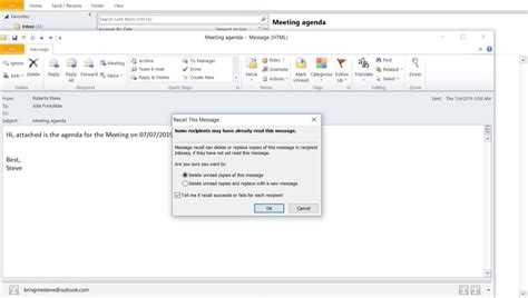 How To Recall An Email In Outlook And Outlook