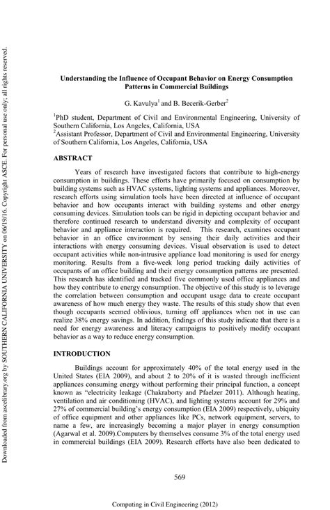 Pdf Understanding The Influence Of Occupant Behavior On Energy