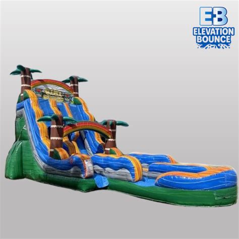 Tiki Plunge 22ft Double Lane Inflated Pool Elevation Bounce