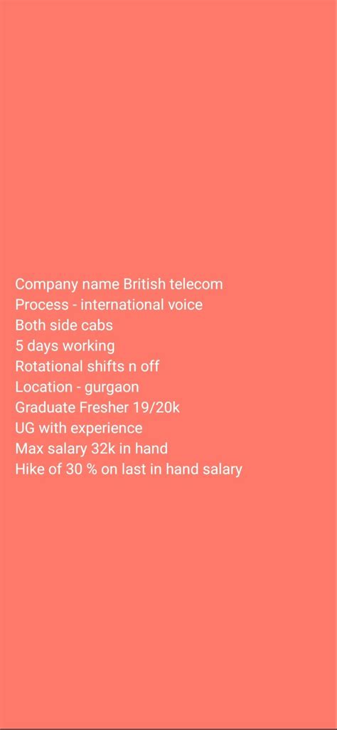 Syed Deeba On Linkedin Mega Walk In Drive For British Telecom Tomorrow No Virtual Interview…