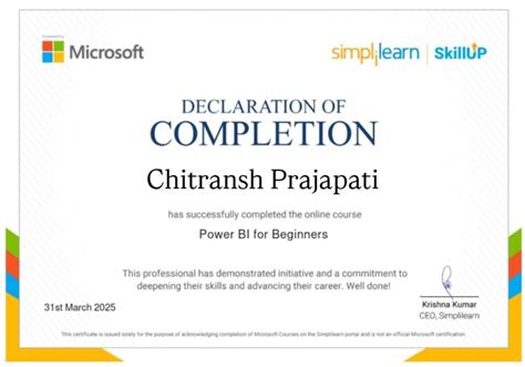 Powerbi Datavisualization Businessintelligence Upskilling… Chitransh Kumar Prajapati