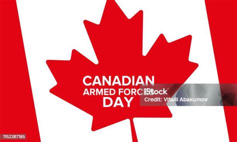 캐나다 군 복무 일 공휴일 6 월 연례 축 하 캐나다 국기입니다 메이플 리프 디자인 군대의 남성과 여성에 게 특별 찬사 포스터 카드 배너 및 배경 고전갑옷에 대한 스톡 벡터