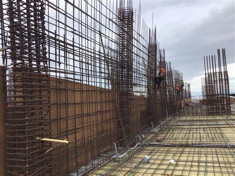 Rebar In Concrete Wall