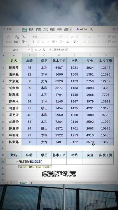 Filter函数用法揭秘，筛选数据就是快 Filter函数 数据筛选 Excel必备 办公效率 技能提升 Excel