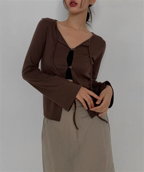 심플리무드 더니언 버튼 롱 가디건 위시버킷