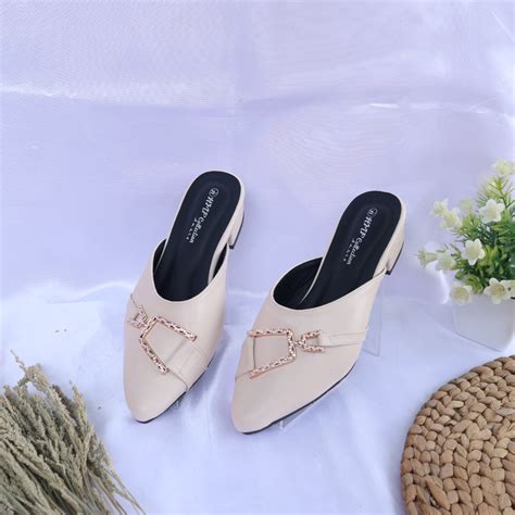 Jual Hmf Jummy Sepatu Hak Mules Wanita 3 Cm Mt18 Shopee Indonesia