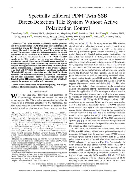 Pdf Spectrally Efficient Pdm Twin Ssb Direct Detection Thz System