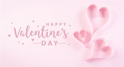 사랑과 발렌타인 데이 개념 파스텔 종이 배경에 분홍색 종이 하트 해피 발렌타인 데이 텍스트와 플랫 평고 상단 보기 0명에 대한 스톡 사진 및 기타 이미지 Istock