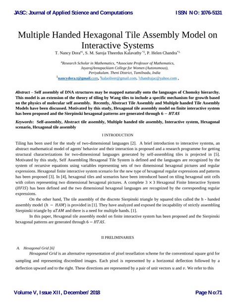 Pdf Multiple Handed Hexagonal Tile Assembly Model On Dec 2018