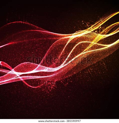 3d Illuminated Abstract Digital Wave Glowing Stock Vector Royalty Free