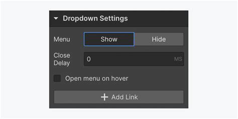 dropdown webflow university