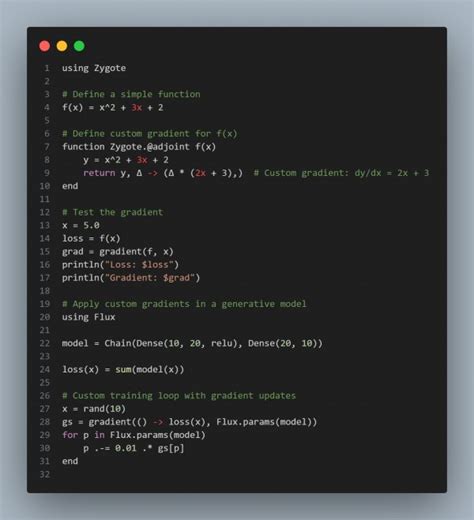 How Can Julia S Zygote Jl Be Used For Custom Gradient Computations In