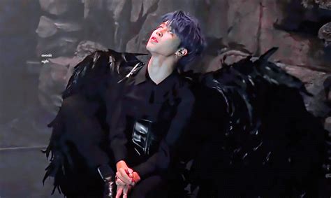 Black Wings  Jimin Wet Hair  Jimin Stare  Twt