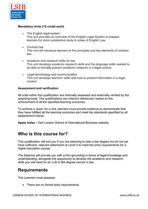 Athe Level 3 Diploma In Law 60 Credit Pdf