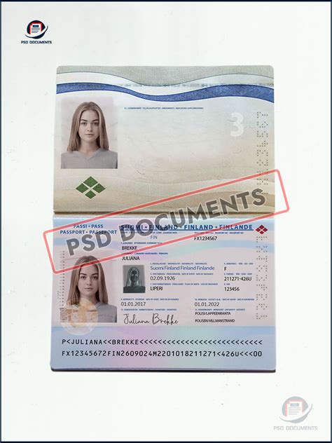 Finland Passport Template Psd Documents