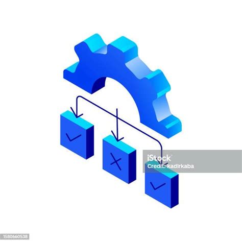 워크플로 조직 순서도 등각 투영 아이콘 및 3차원 디자인의 벡터 그림 등측투영법에 대한 스톡 벡터 아트 및 기타 이미지 등측투영법 아이콘 순서도 Istock