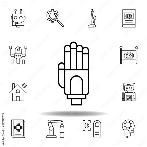 Robotics Robot Hand Outline Icon Set Of Robotics Illustration Icons Signs Symbols Can Be Used