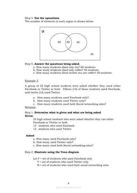 Math 7 Module 2 Problems Involving Sets Grade 7 Modules