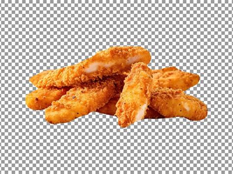 투명한 배경에 격리된 맛있는 바삭한 치킨 텐더 프리미엄 Psd 파일