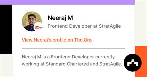 Neeraj M Frontend Developer At Stratagile The Org