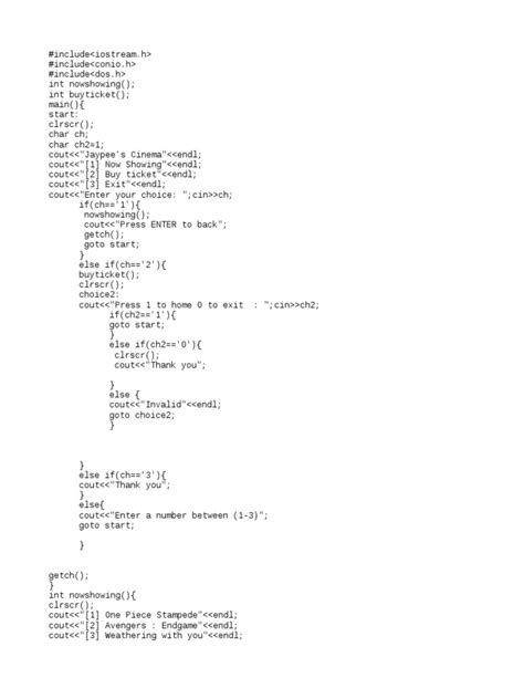 C Movie Ticket Pdf Computer Programming
