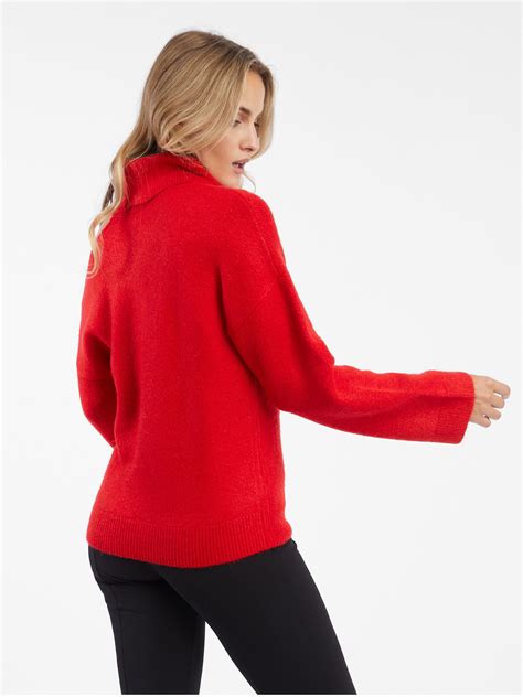 Червено дамско поло с изрязан детайл Orsay Bg Официален електронен магазин на