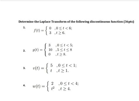 Solved Determine The Laplace Transform Of The Following
