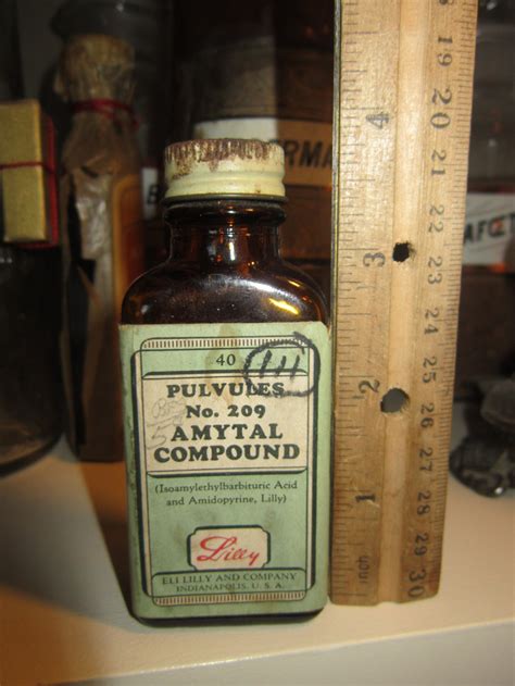 Amytal Compound Bottle Eli Lilly Amobarbital Barbiturate Etsy
