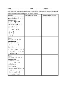 Error Analysis Solving Absolute Value Equations By Meghan Martinez