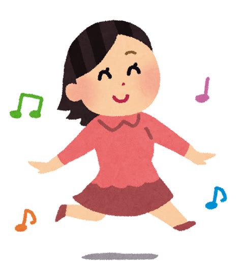 無料イラスト かわいいフリー素材集 スキップのイラスト女性