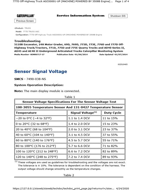 777d Sensor Signal Voltage Pdf Electrical Connector Sensor