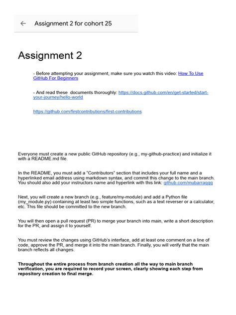 Github Assignment 2 Repository Setup Guide Pdf