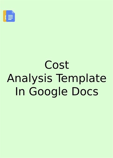Free Cost Analysis Template For Google Docs