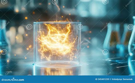 Redox Reaction In A Voltaic Cell Showcasing Bright Led Indicators And Beakers In Laboratory