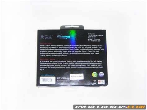A DATA G Series DDR2 800 2 X 2GB Review Overclockers Club